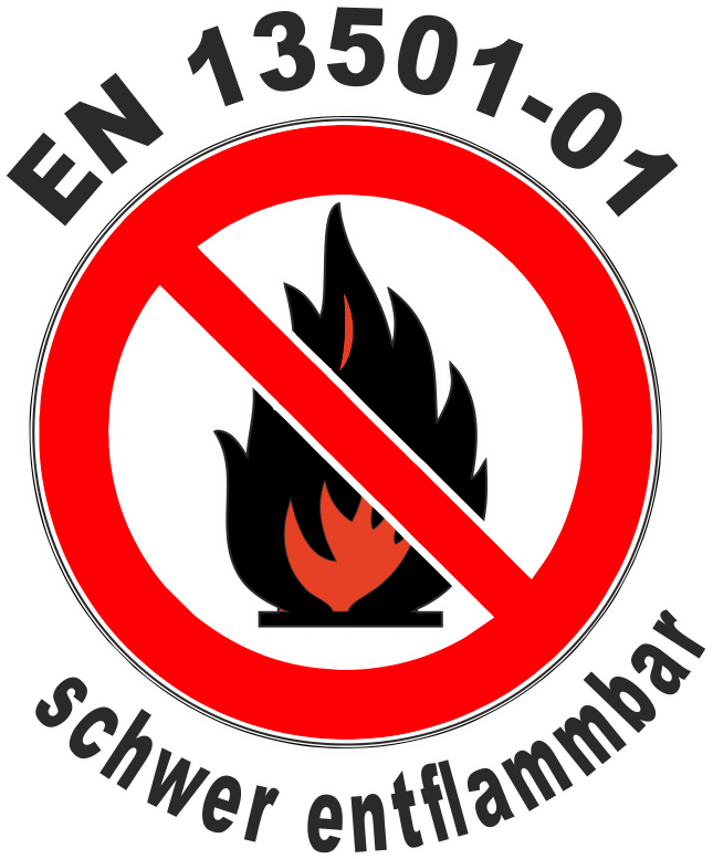 Lackfolie ca. 130 cm breit 0,17 mm dick schwer entflammbar DIN EN 13501-1, B-s1,d0